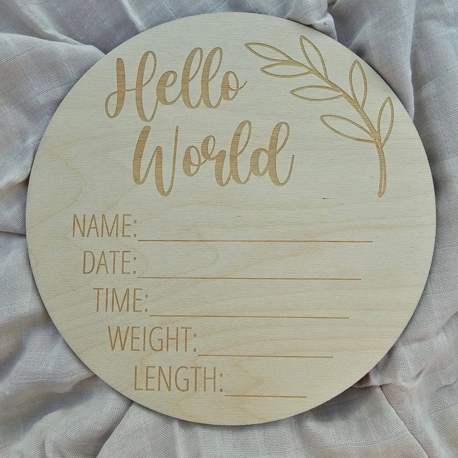 Assorted Engraved Hello World Announcement Plaque – Tazmyrtle Designs